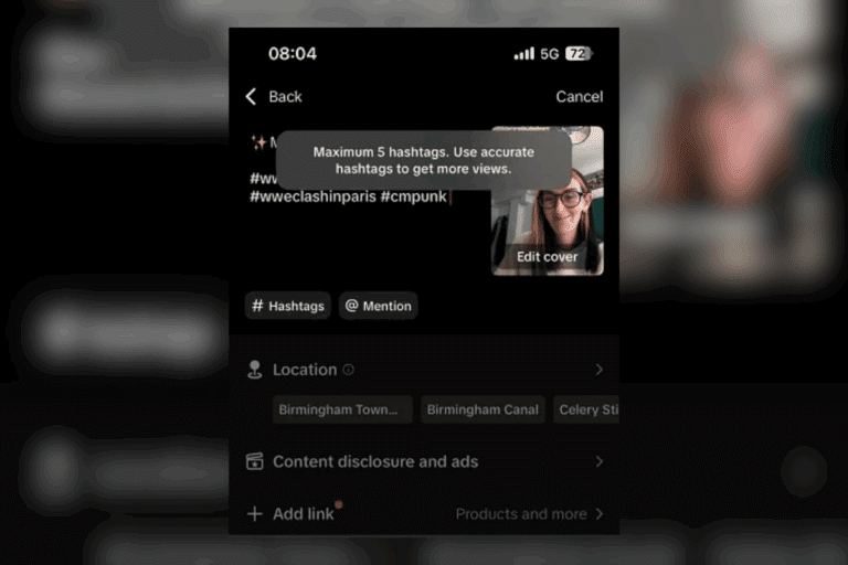 TikTok Caps Hashtags At Five Per Post